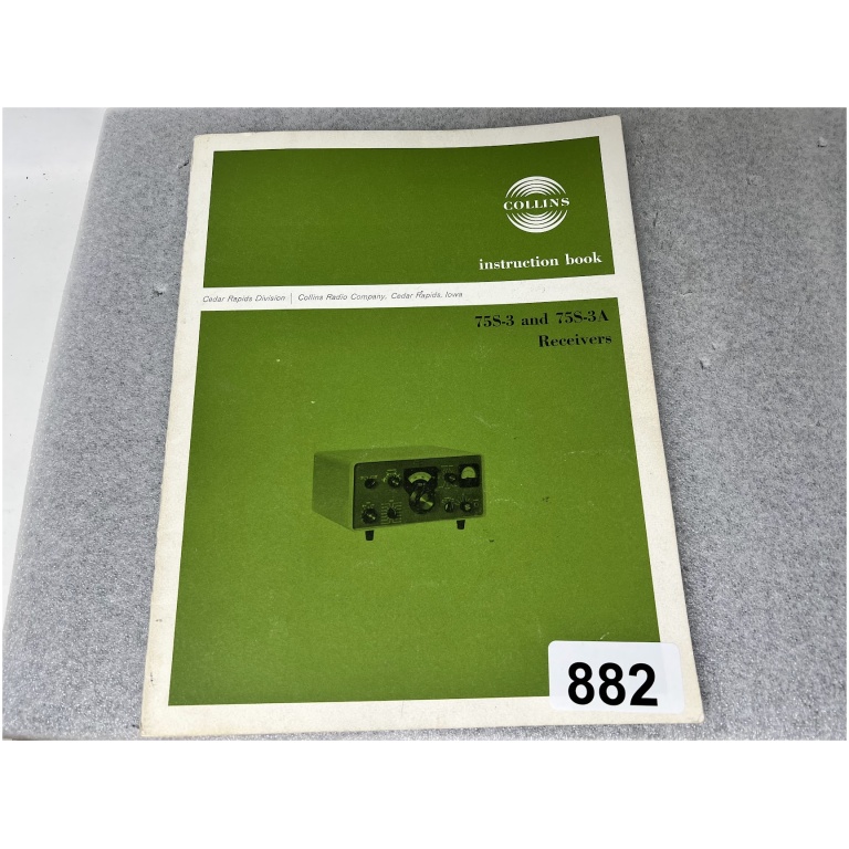 COLLINS Instruction Book for 75S-3 & 75S-3A Receivers | Ham Radio ...