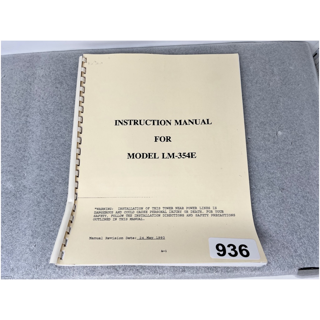 Instruction Manual for LM-354E | Ham Radio Estate Planning
