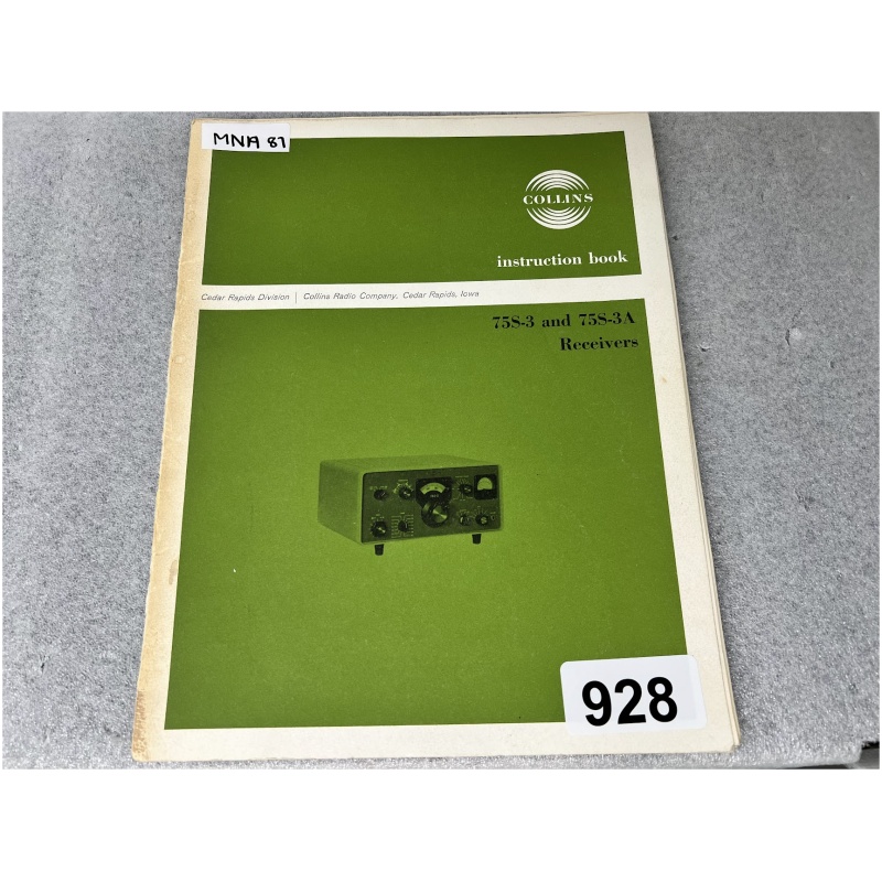 COLLINS 75S-3 & 75S-3A Receivers Instruction Book | Ham Radio Estate ...