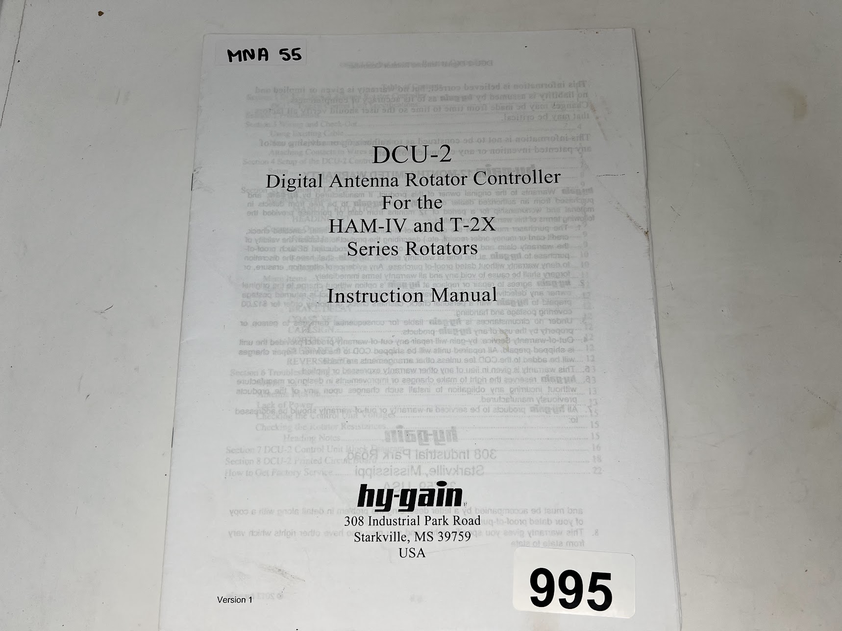 HY-GAIN DCU-2 Digital Antenna Rotator Controller Instruction Manual | Ham Radio Estate Planning