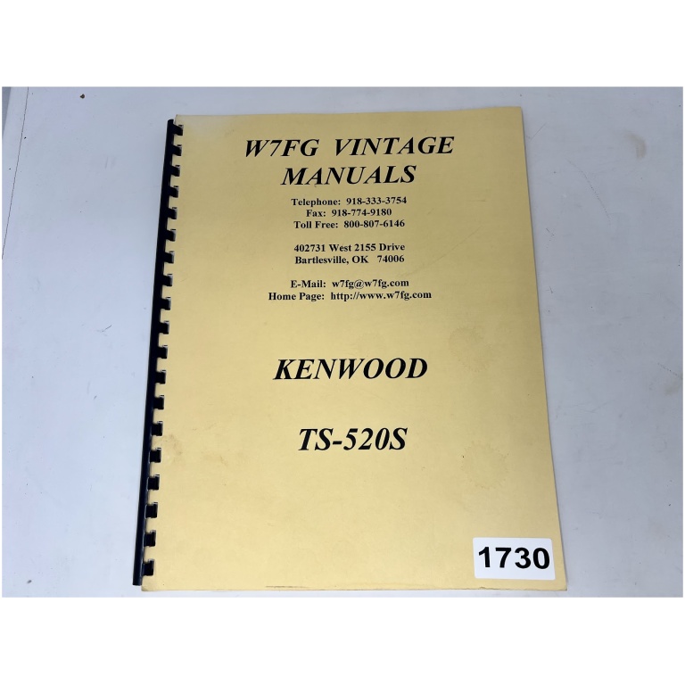 KENWOOD TS-520S W7FG Vintage Manuals | Ham Radio Estate Planning