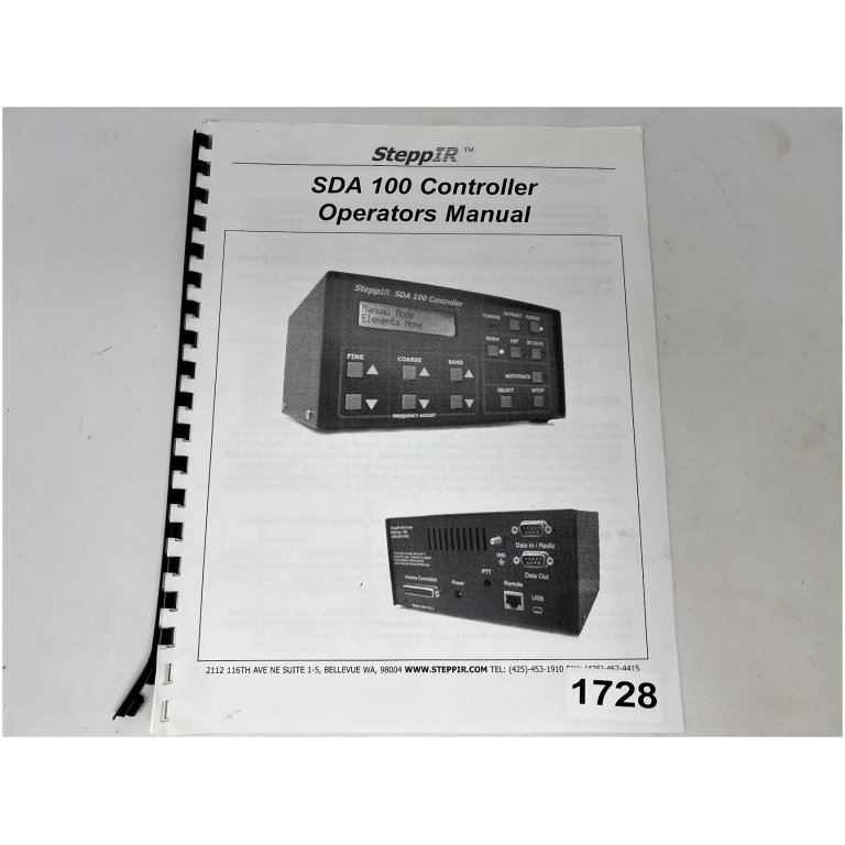 SteppIR SDA 100 Controller Operators Manual | Ham Radio Estate Planning