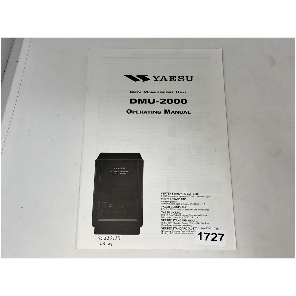 YAESU DMU-2000 Data Management Unit Operating Manual | Ham Radio Estate ...