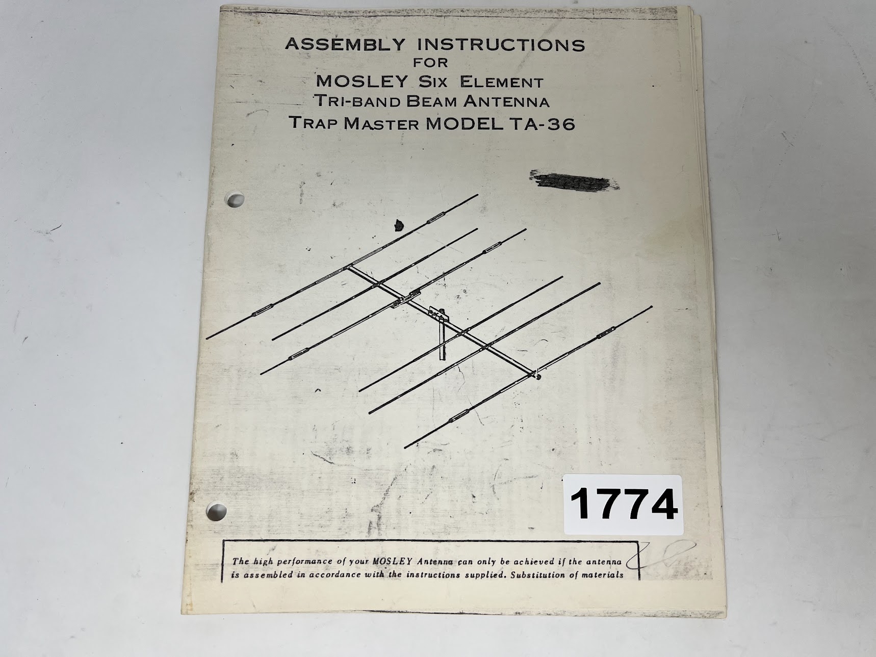 Assembly Instructions for Mosley Six Element Tri-Band Beam Antenna “TA ...